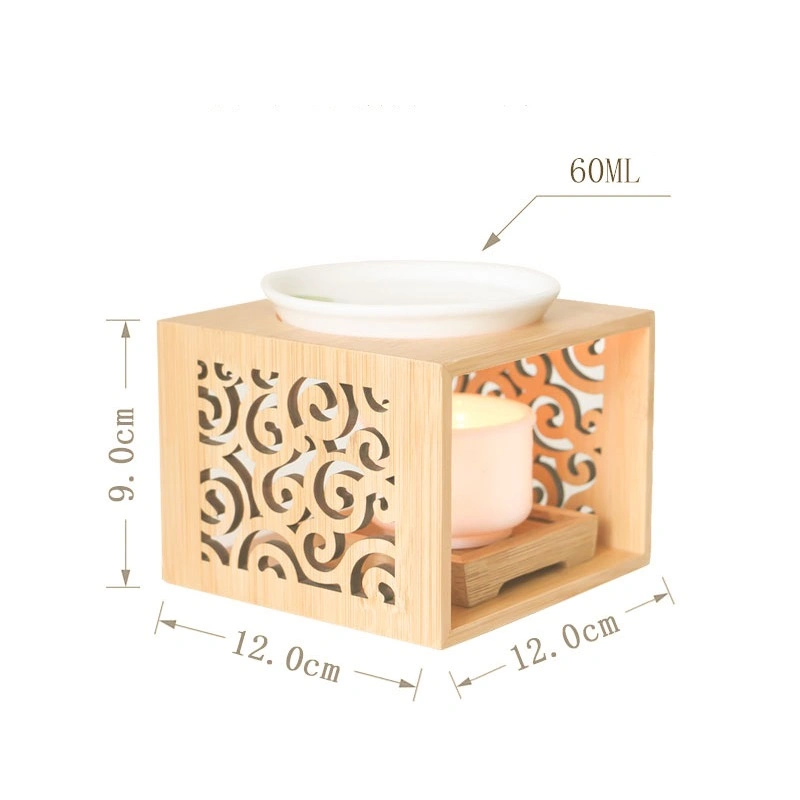 Wooden Cube with Round Pattern Oil Burner | The Other Aesthetic
