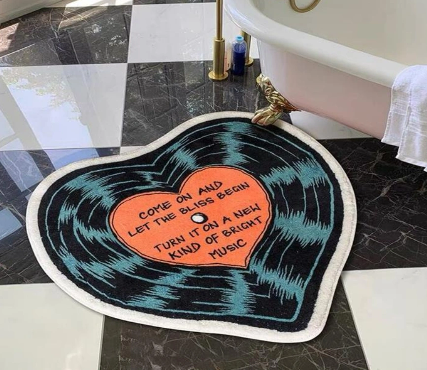 Heart-Shaped Vinyl CD Rug | The Other Aesthetic
